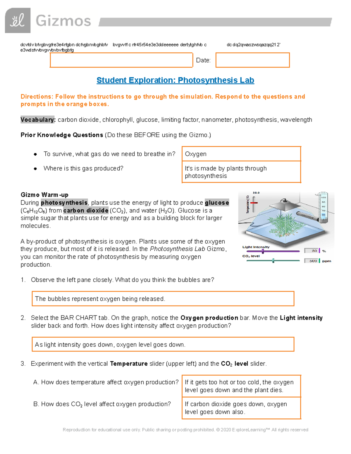 Photosynthesis Lab SE: Exploring Light and CO2 Effects on Production ...