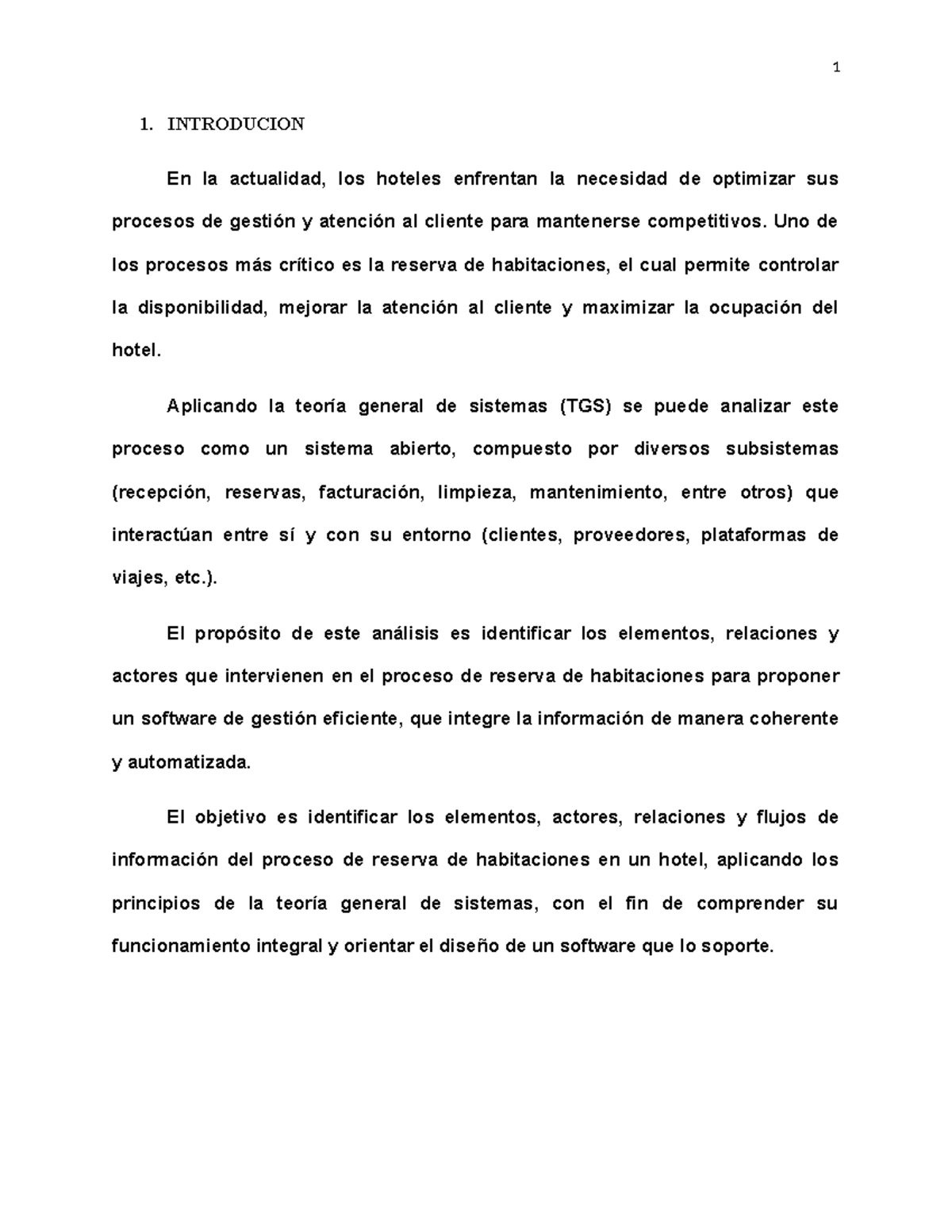 Identificación de Procesos de Reserva en Hoteles: TGS y Software de ...