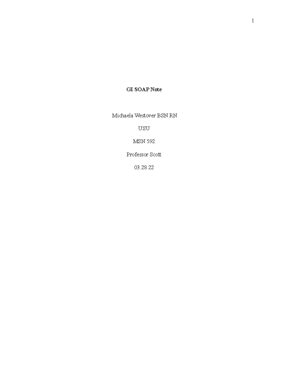 GI SOAP Note - Assessment & Plan for Patient with Abdominal Issues ...