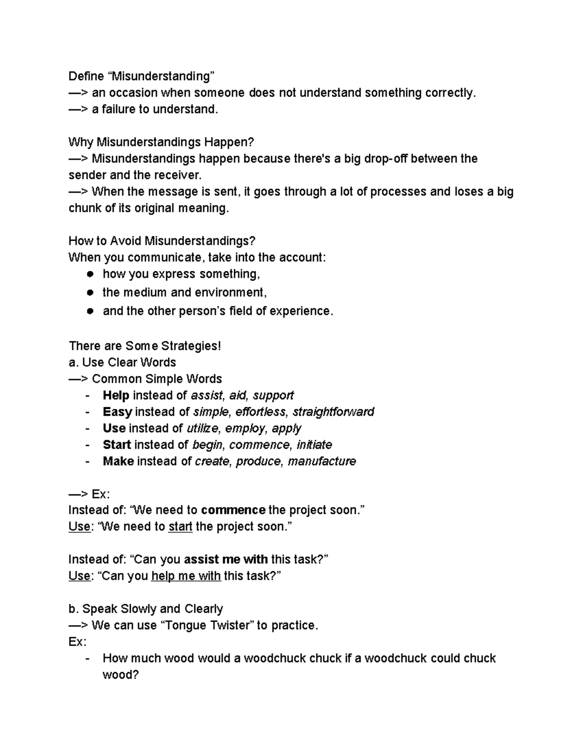 Speaking Strategies: How to Avoid Misunderstandings in Communication ...