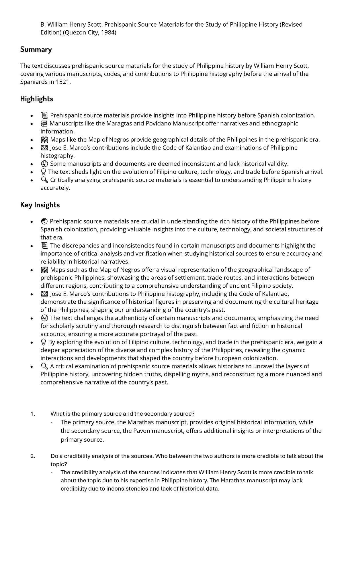 William Henry - B. William Henry Scott. Prehispanic Source Materials for the Study of Philippine ...