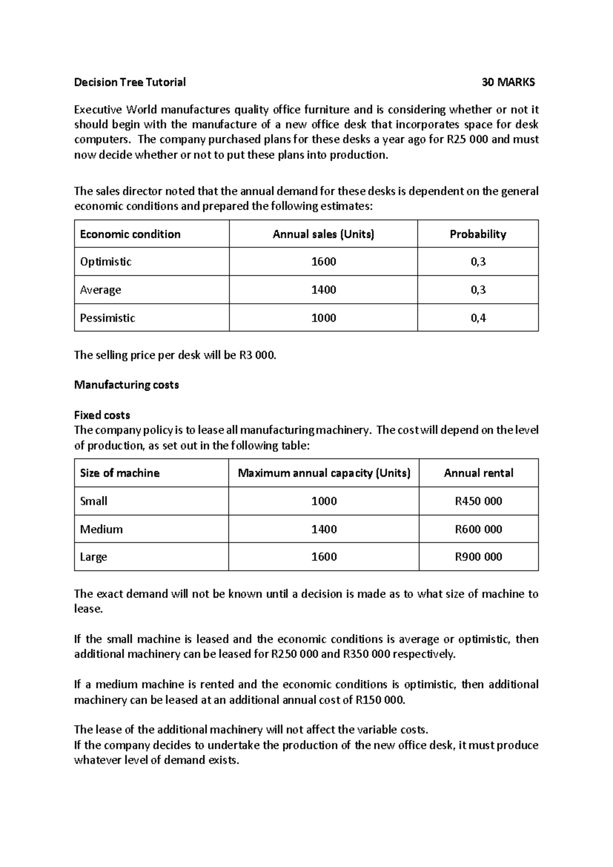 Class Question - Decision Tree Tutorial (30 MARKS) - Studocu