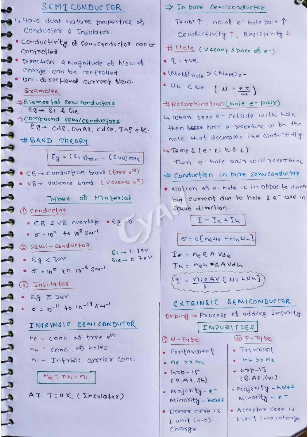 Semiconductor Short Notes BY @ Neetoxphillic - SEMIcONDUCTOR L Have ...
