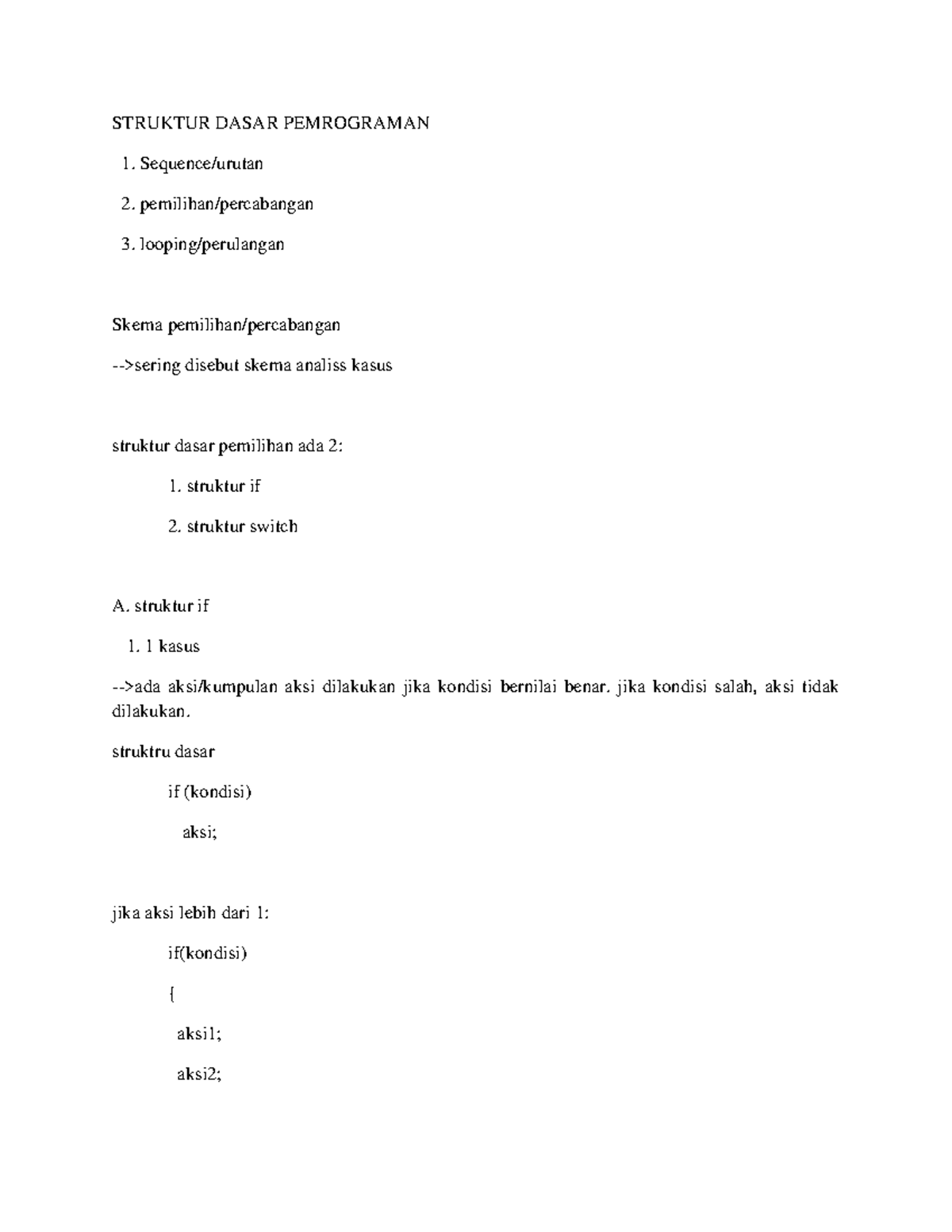 Struktur Dasar Pemrograman - STRUKTUR DASAR PEMROGRAMAN Sequence/urutan ...