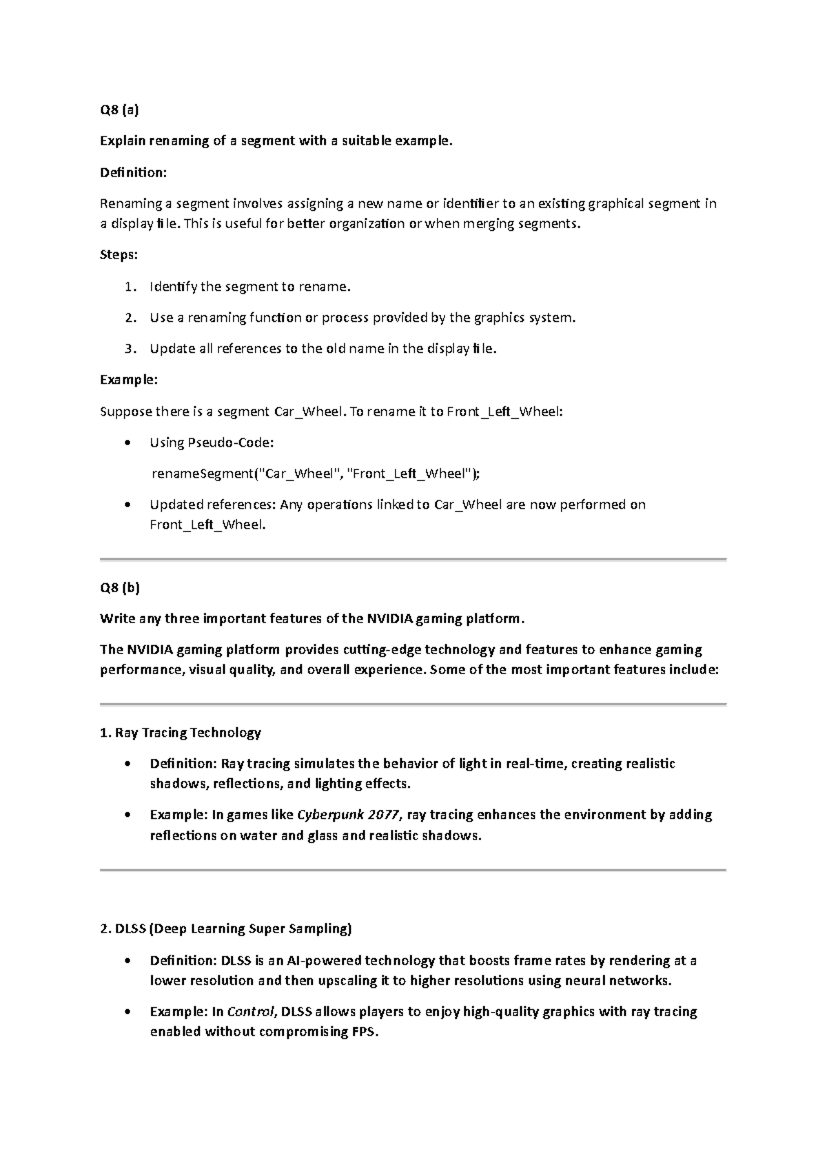 CG 101: Segment Renaming, NVIDIA Features, and Curve Drawing Notes ...