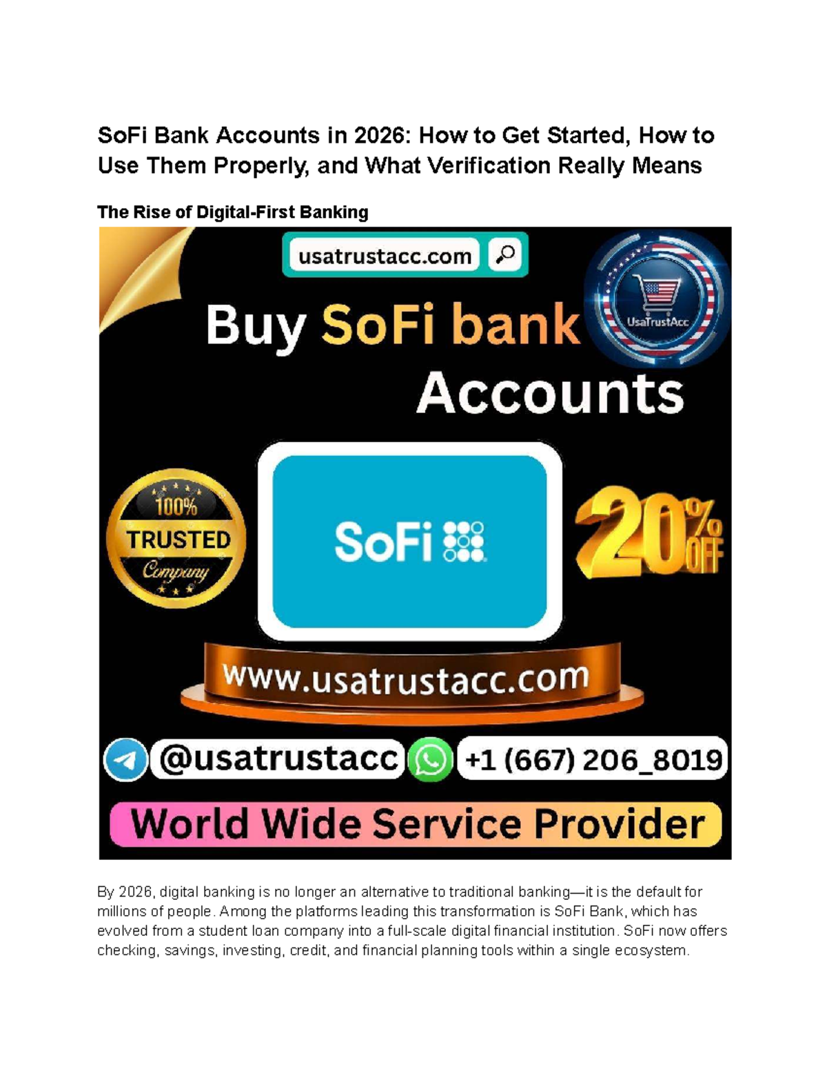 SoFi Bank Accounts 2026: A Complete Guide to Verification and Usage ...