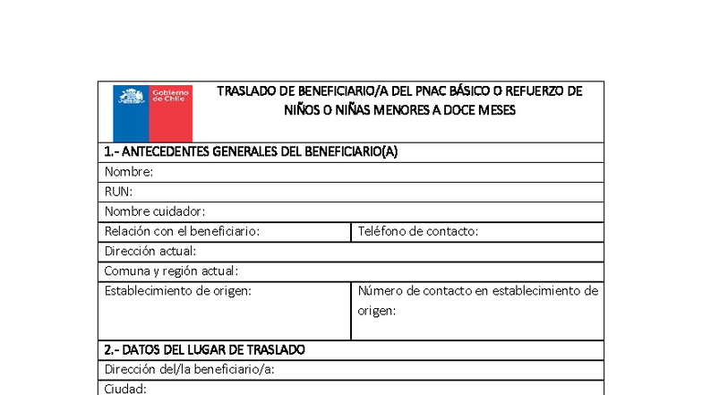 Anexo 10 Formulario de traslado - TRASLADO DE BENEFICIARIO/A DEL PNAC ...