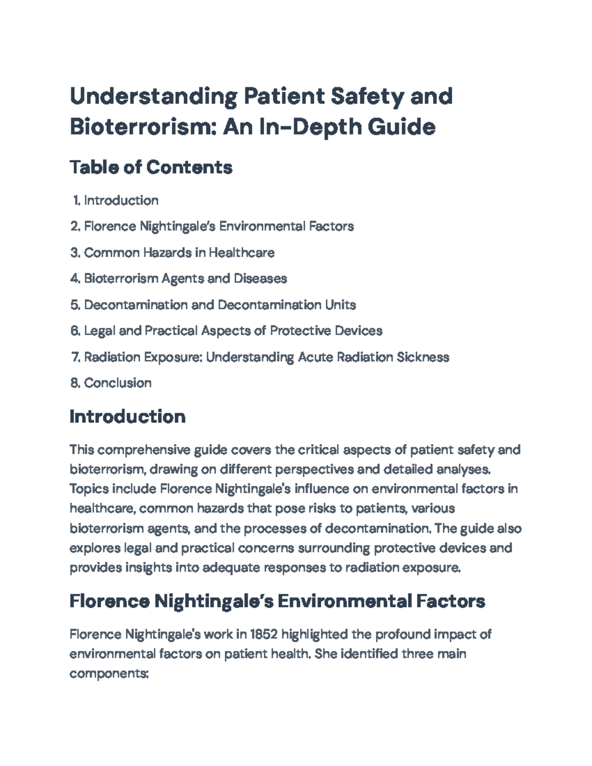 Patient Safety and Bioterrorism: A Comprehensive Guide - Understanding ...