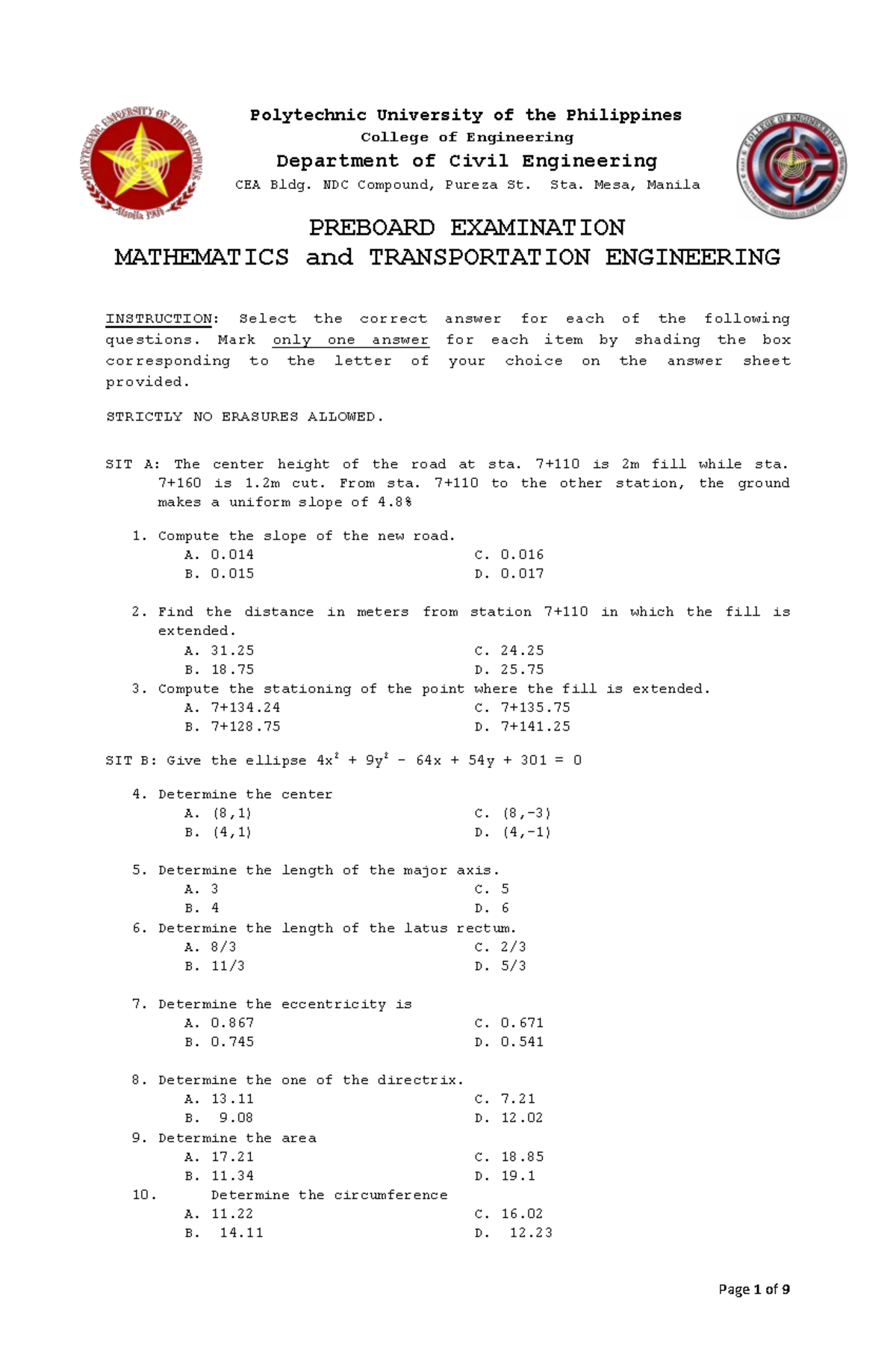 Pre-Board Examination - Polytechnic University of the Philippines ...