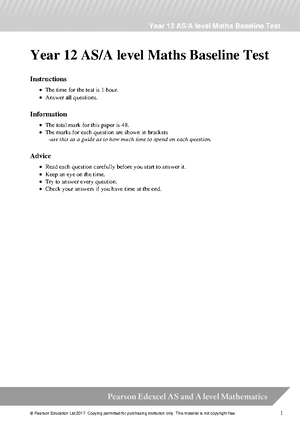 Pure Mathematics - A1 - AS Level - Sixth Form (A Levels) - Studocu