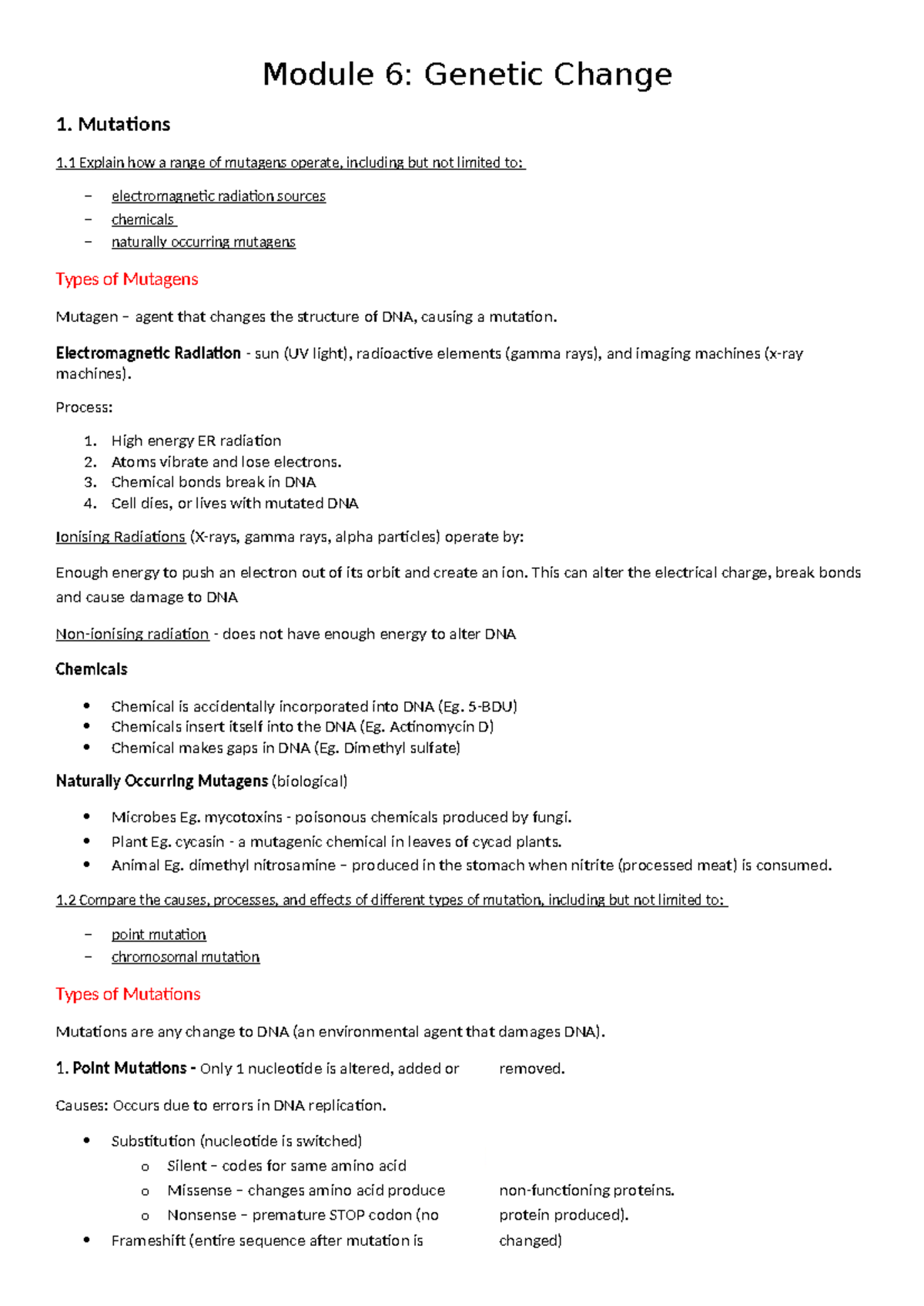 Module 6: Genetic Change - Understanding Mutations and Biotechnology ...