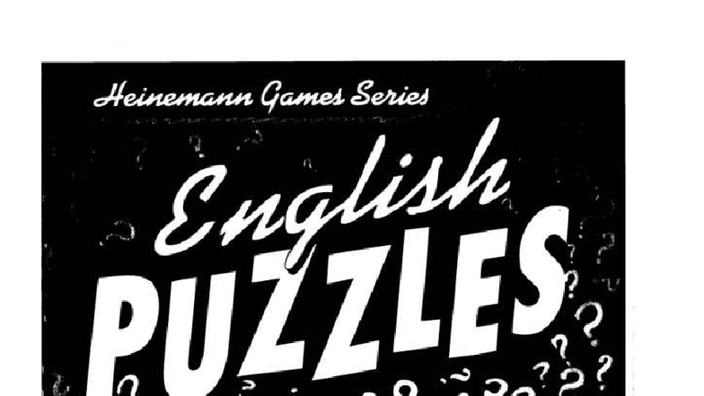 English Puzzles 1: A Resource for Language Learning Activities - Studocu