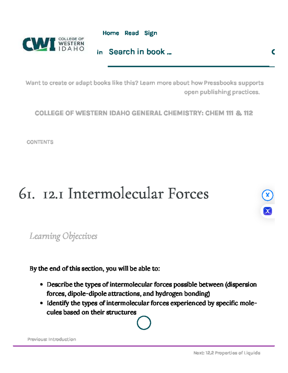 Intermolecular Forces Overview for General Chemistry: CHEM 111 & 112 ...