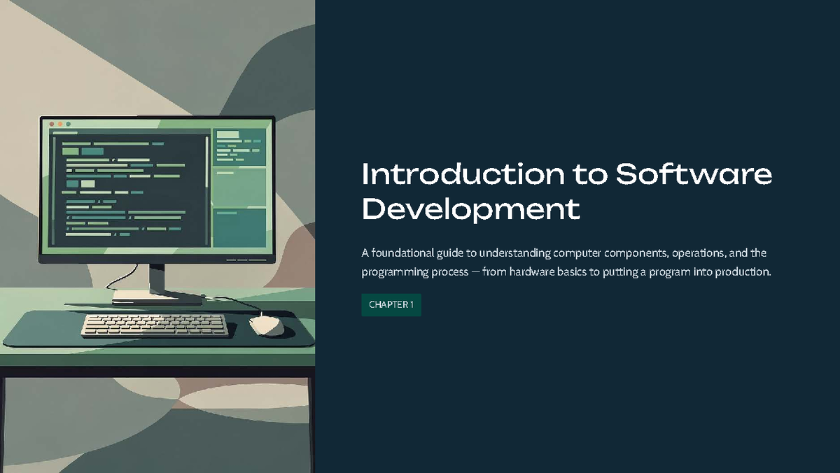 Introduction to Software Development: Chapter 1 Overview - Studocu