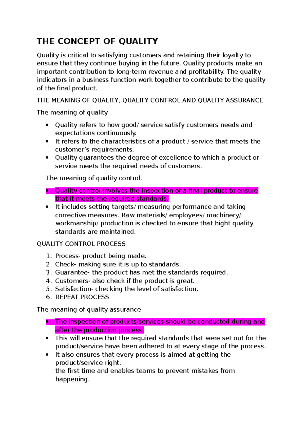 Quality Control and Assurance: Key Concepts for Customer Satisfaction ...