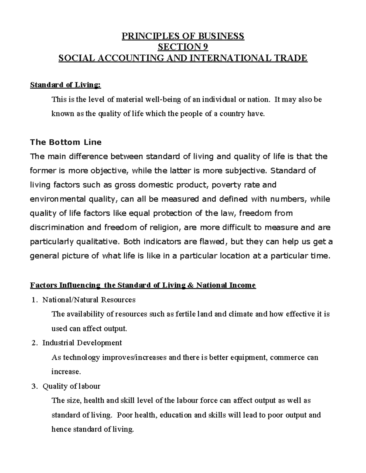 BUS 101: Section 9 - Social Accounting & International Trade Insights ...
