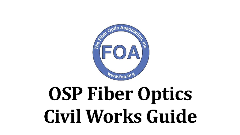 OSP Civil Works Guide: Fiber Optics Installation Standards - Studocu