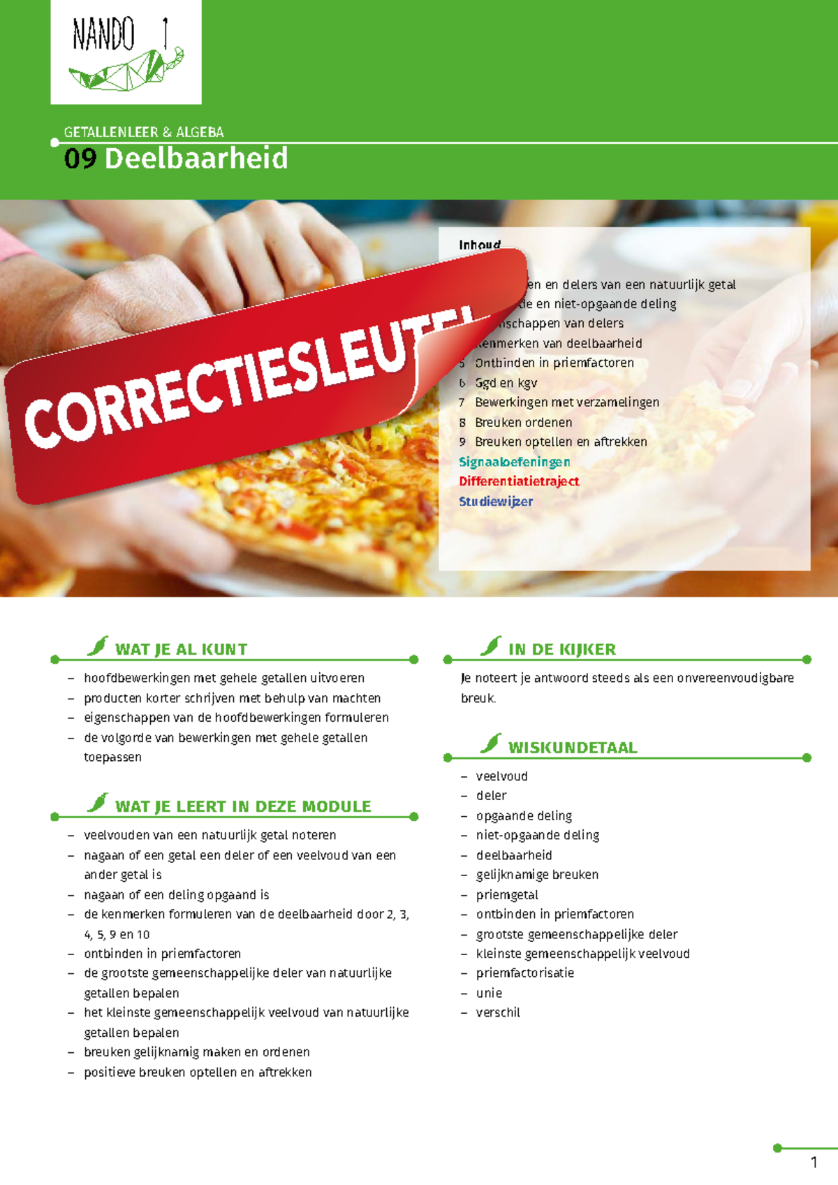 Correctiesleutel voor module 9: Deelbaarheid en getallenleer - Studocu