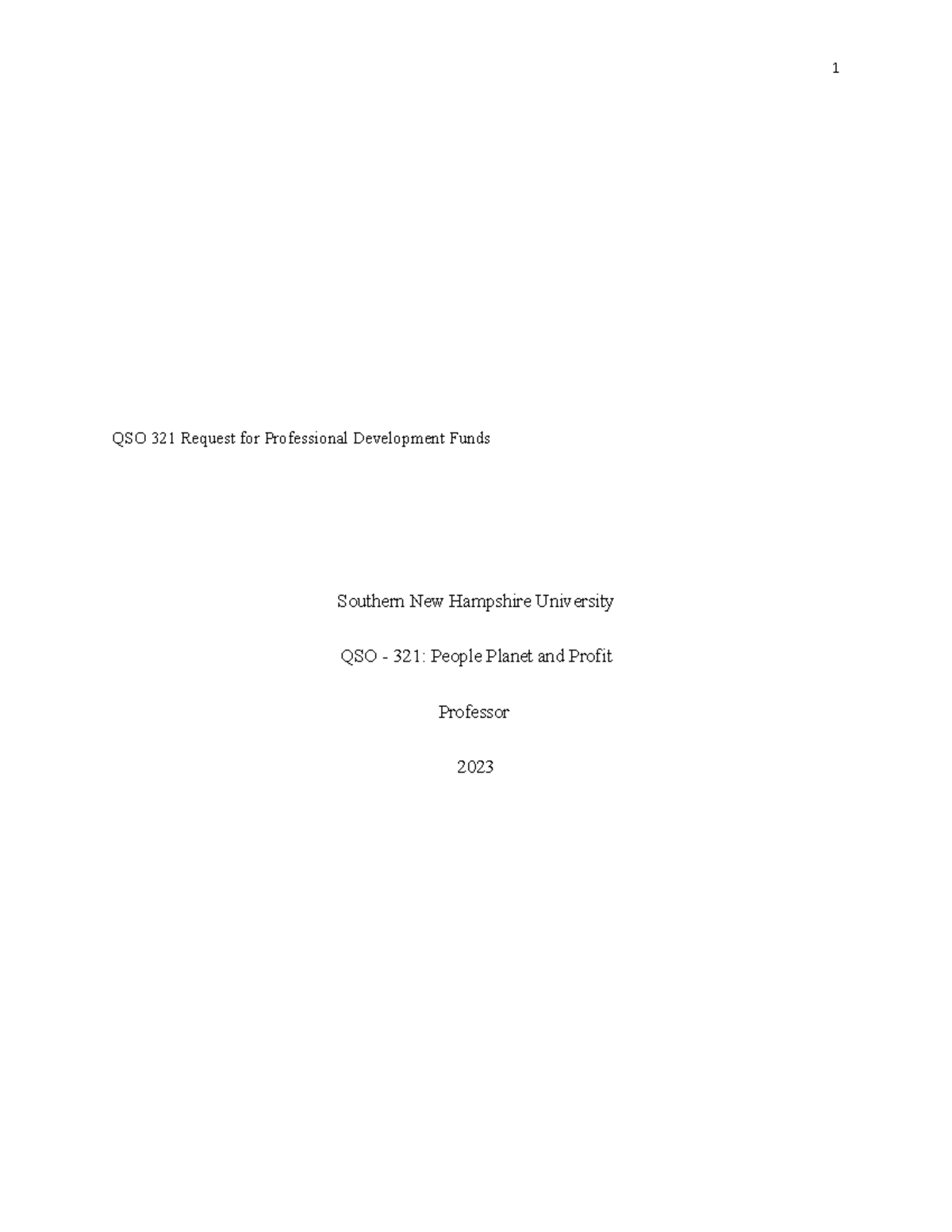 QSO 321 Module 8 Assignment: Request for Development Funds - Studocu