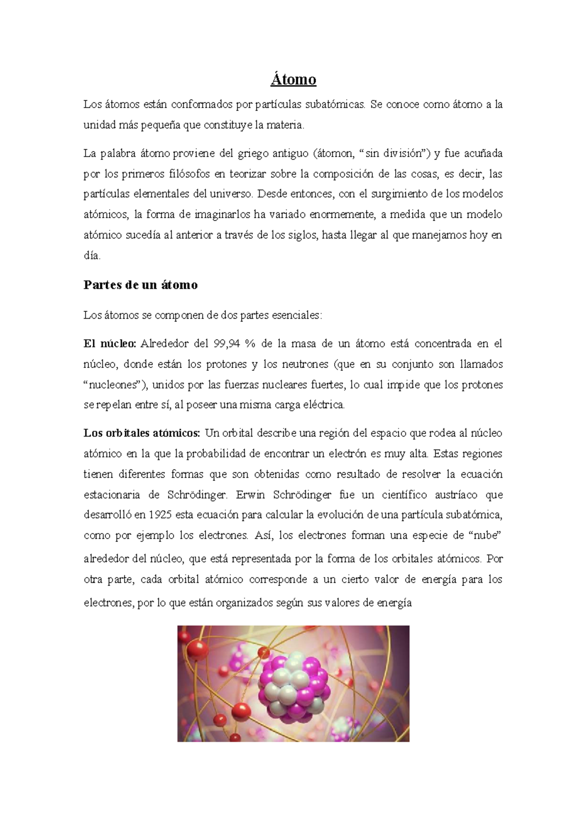 Átomo: Estructura y Composición Subatómica - rrs - Studocu