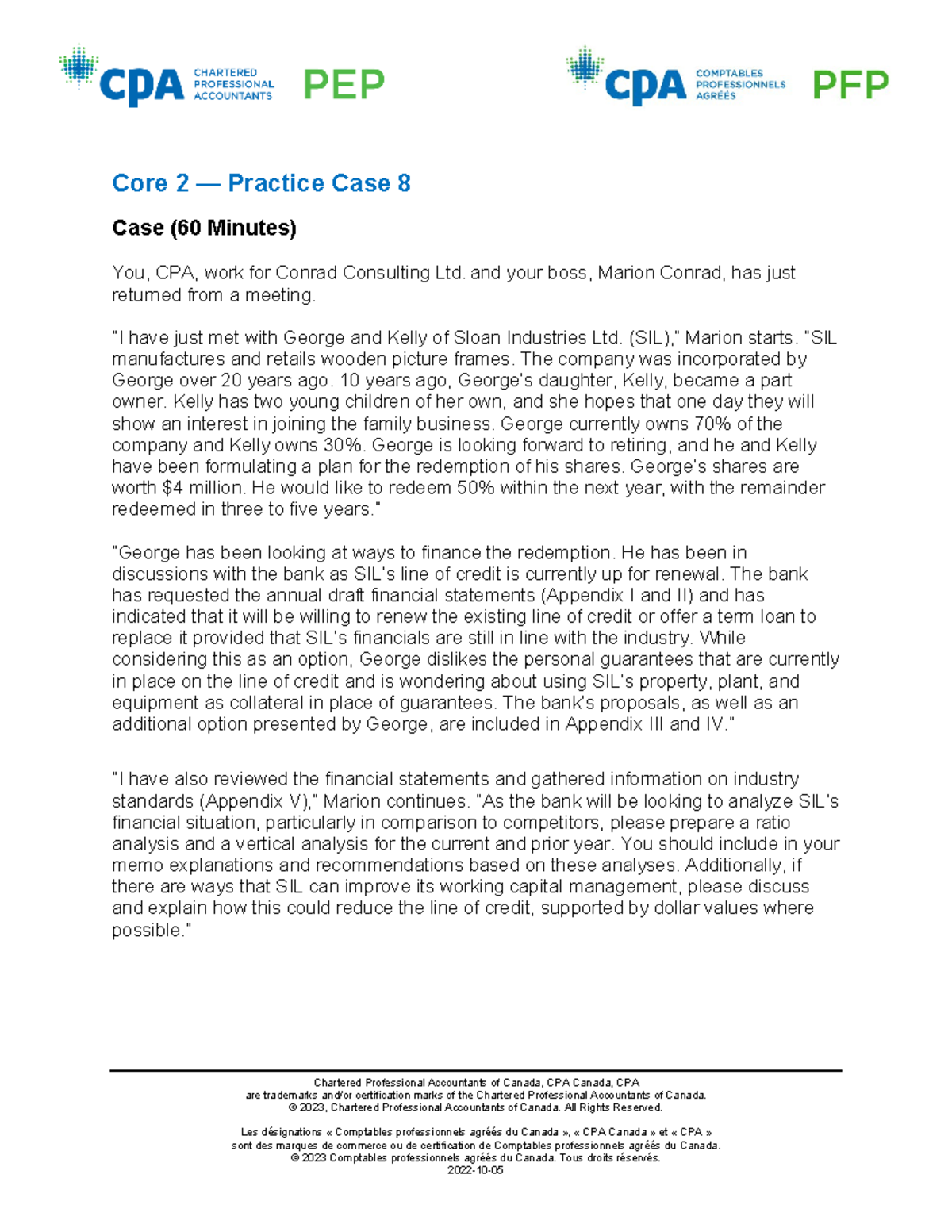 CO2-2301E-PC08: Core 2 Practice Case 8 Analysis - Sloan Industries ...