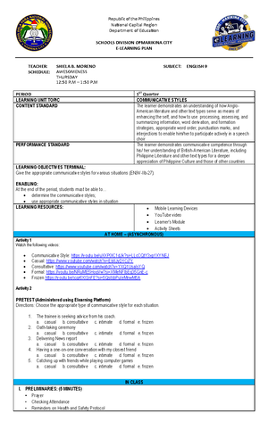 DLP- Grade,10 - Detailed Lesson Plan in Argumentative Essay - DETAILED ...
