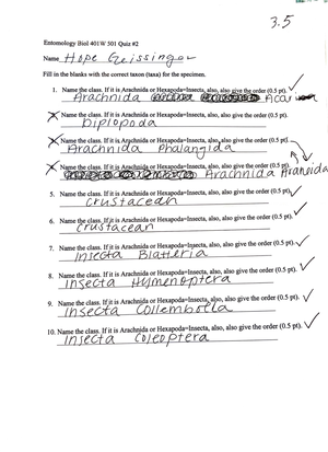 Entomology Take Home Exam - March 27, 2023 Take Home Exam QUESTION 1 ...