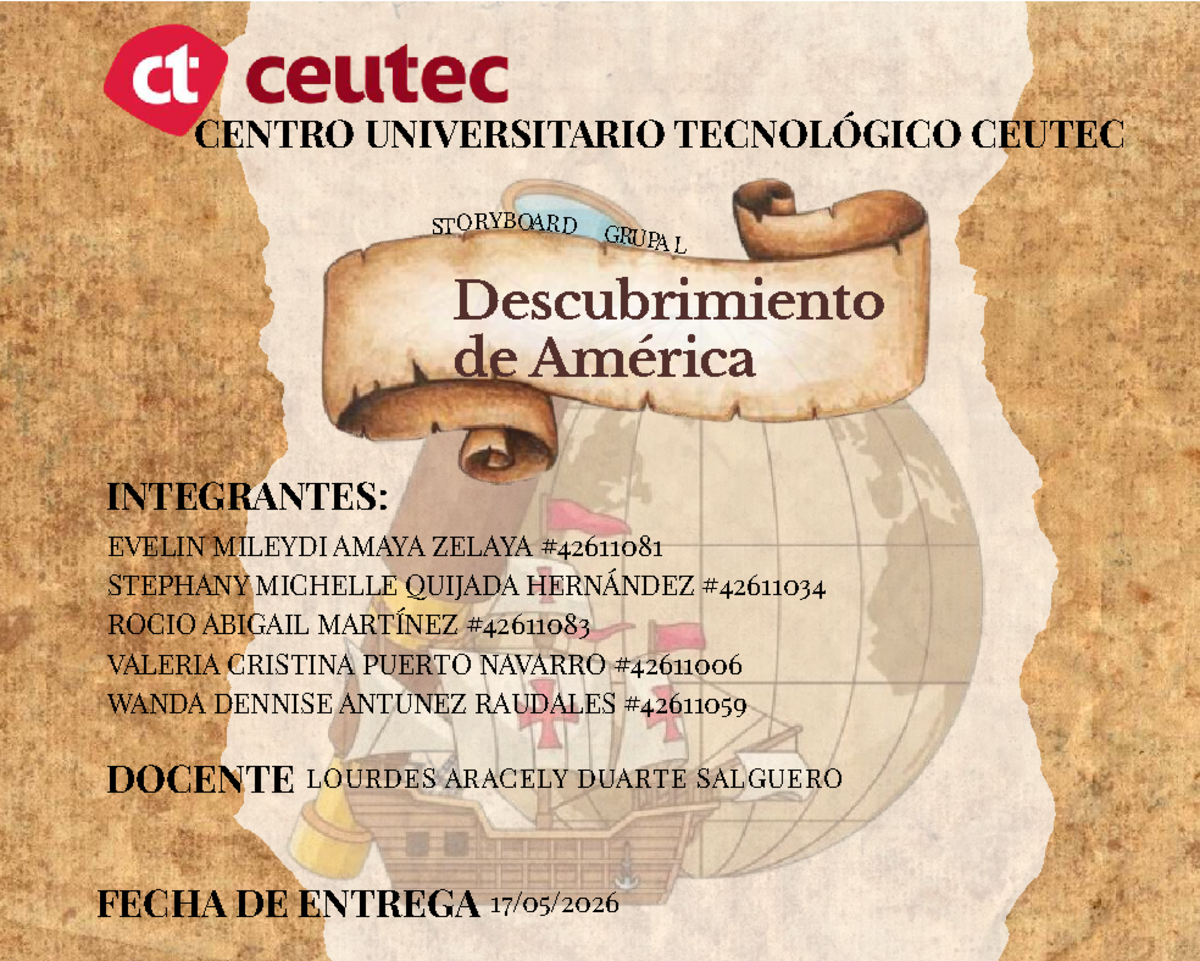 CEUTEC - Storyboard Grupal: Descubrimiento de América - Studocu