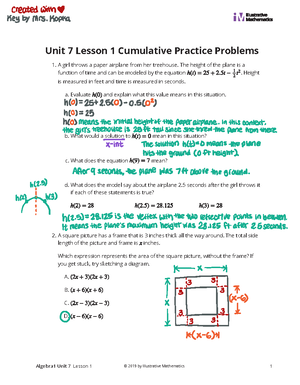 Unit 8 Study Guide: Quadratic Equations & Related Concepts - Studocu