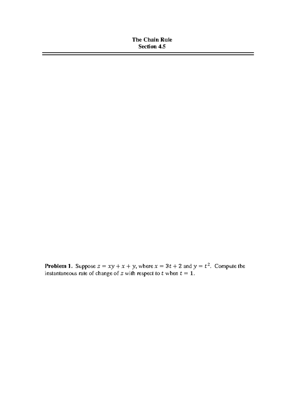 Chain Rule & Instantaneous Rate of Change Problems (Calc 101) - Studocu
