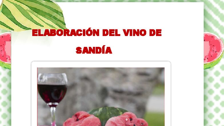 Elaboración Del Vino De Sandía Proceso De Fermentación Natural