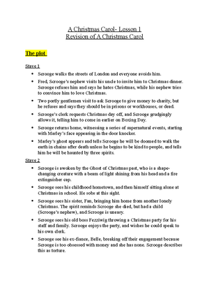 A Christmas Carol lesson 2 - A Christmas Carol - Lesson 2 Analysis of A ...