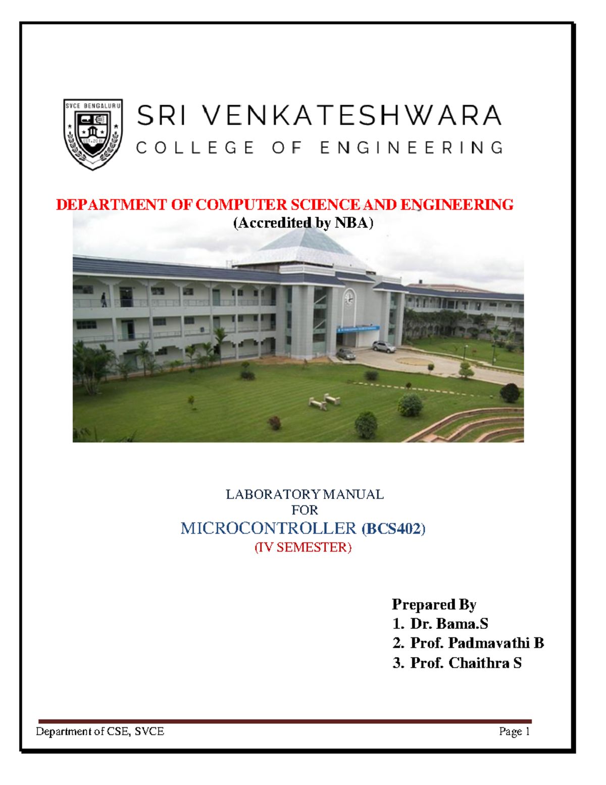 Microcontroller Lab Manual for BCS402: 4th Semester Experiments - Studocu