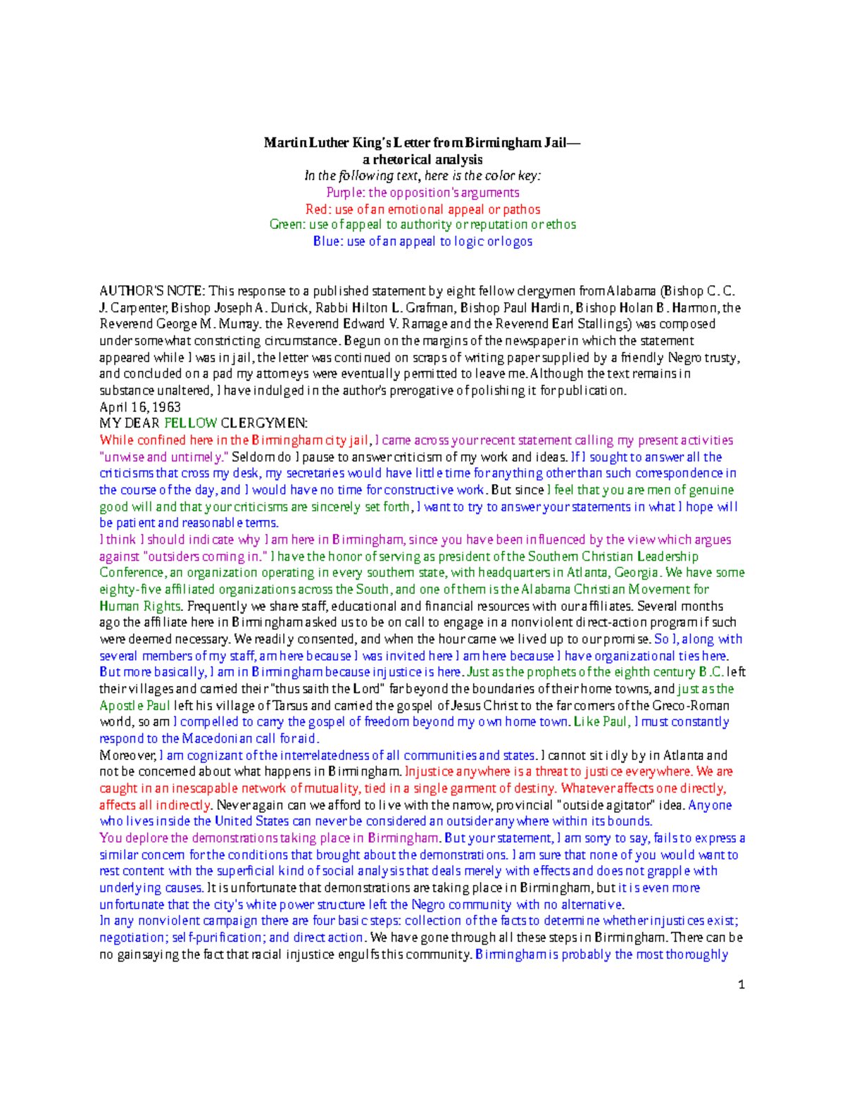Letter+from+Birmingham+Jail+w+annotations+9.13 - Martin Luther King's ...