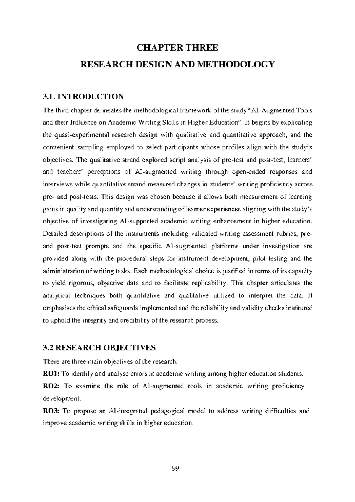 CHAPTER 3: RESEARCH DESIGN & METHODOLOGY ON AI IN ACADEMIC WRITING ...
