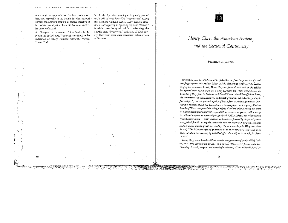 Portrait of Henry Clay: The American System and the Sectional ...