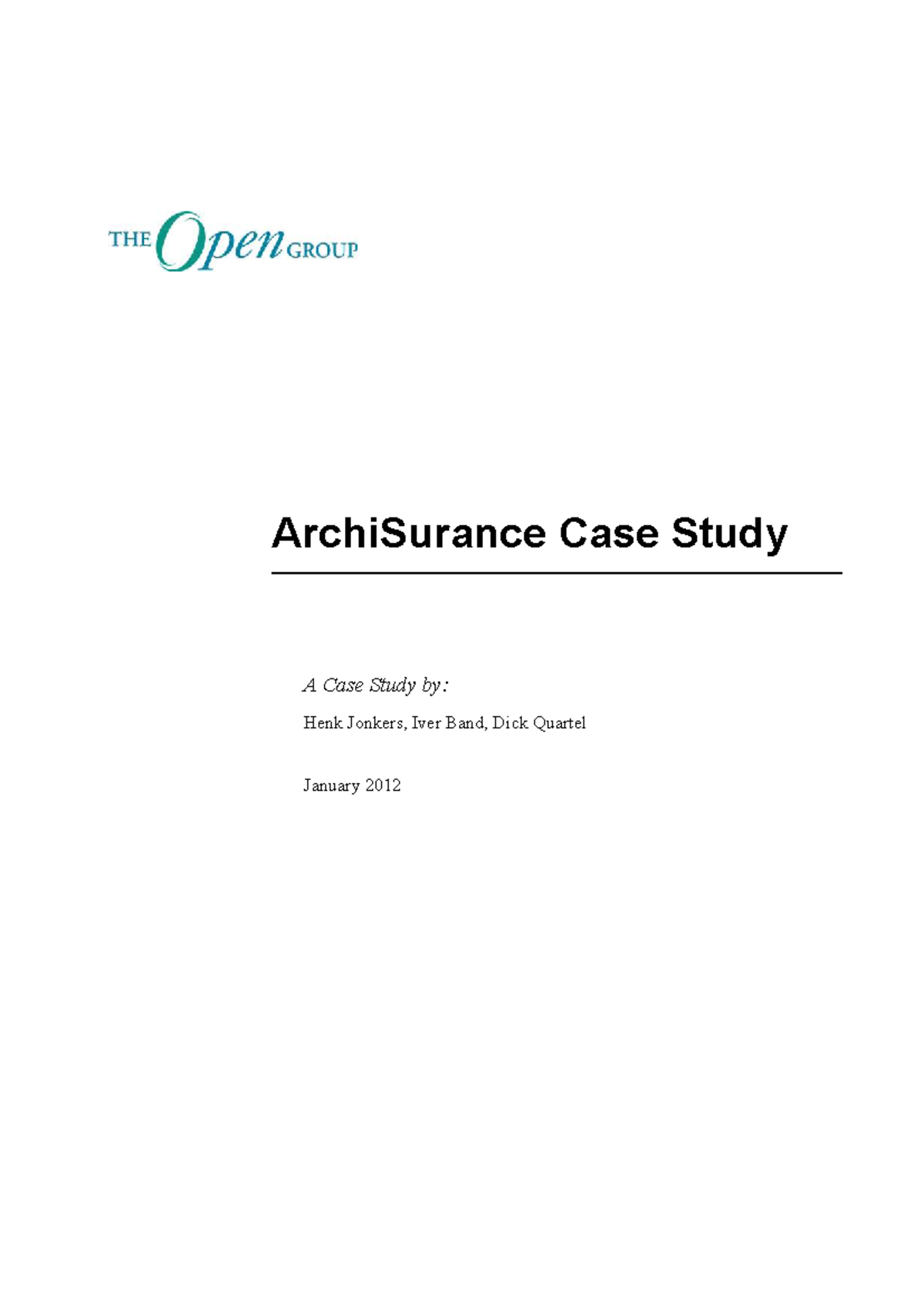 ArchiSurance Case Study: Enterprise Architecture Insights (TOGAF ...