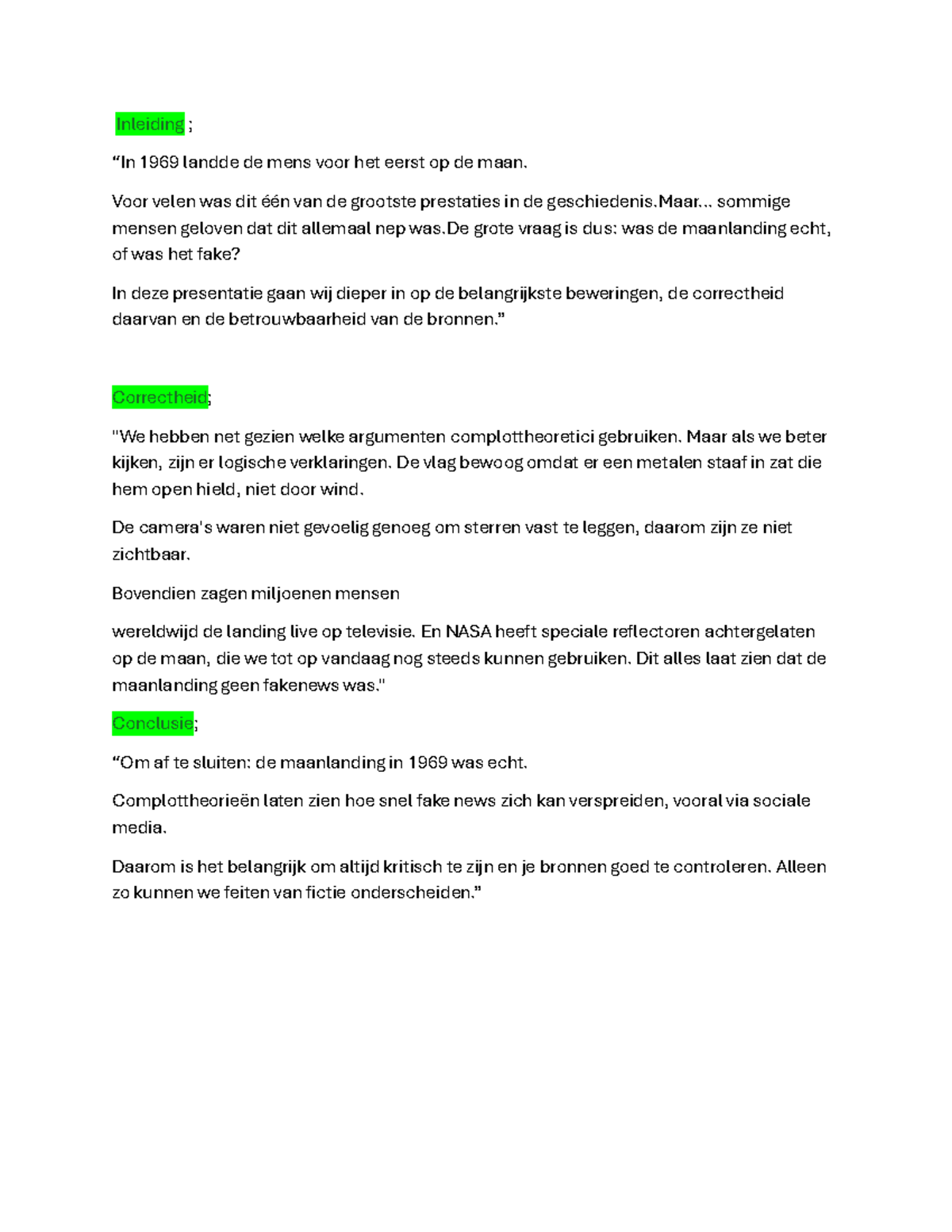 Maanlanding 1969: Feiten vs. Fictie - Les over Complottheorieën - Studocu