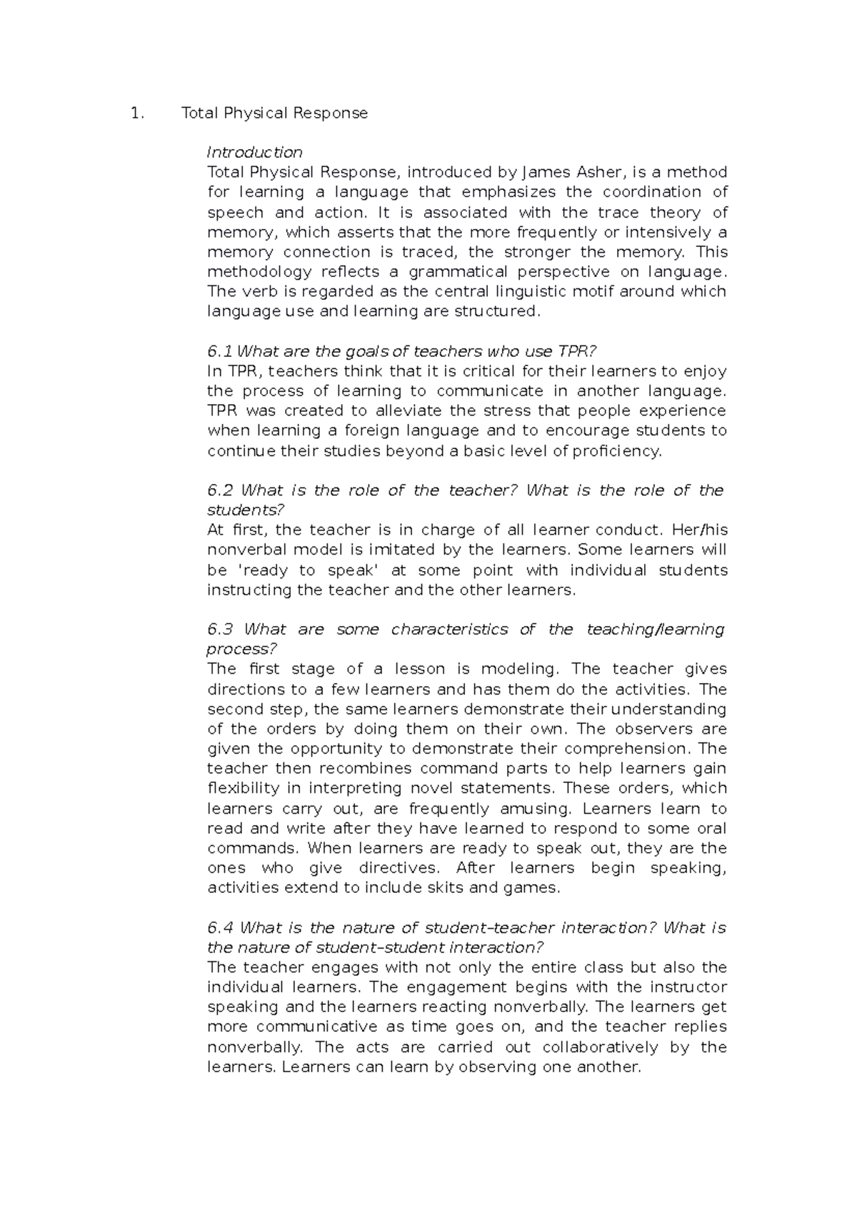 Total-Physical-Response - Total Physical Response Introduction Total ...