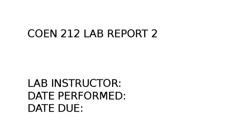 COEN 212 Lab Report 2: Combinational Logic Circuit Design - Studocu