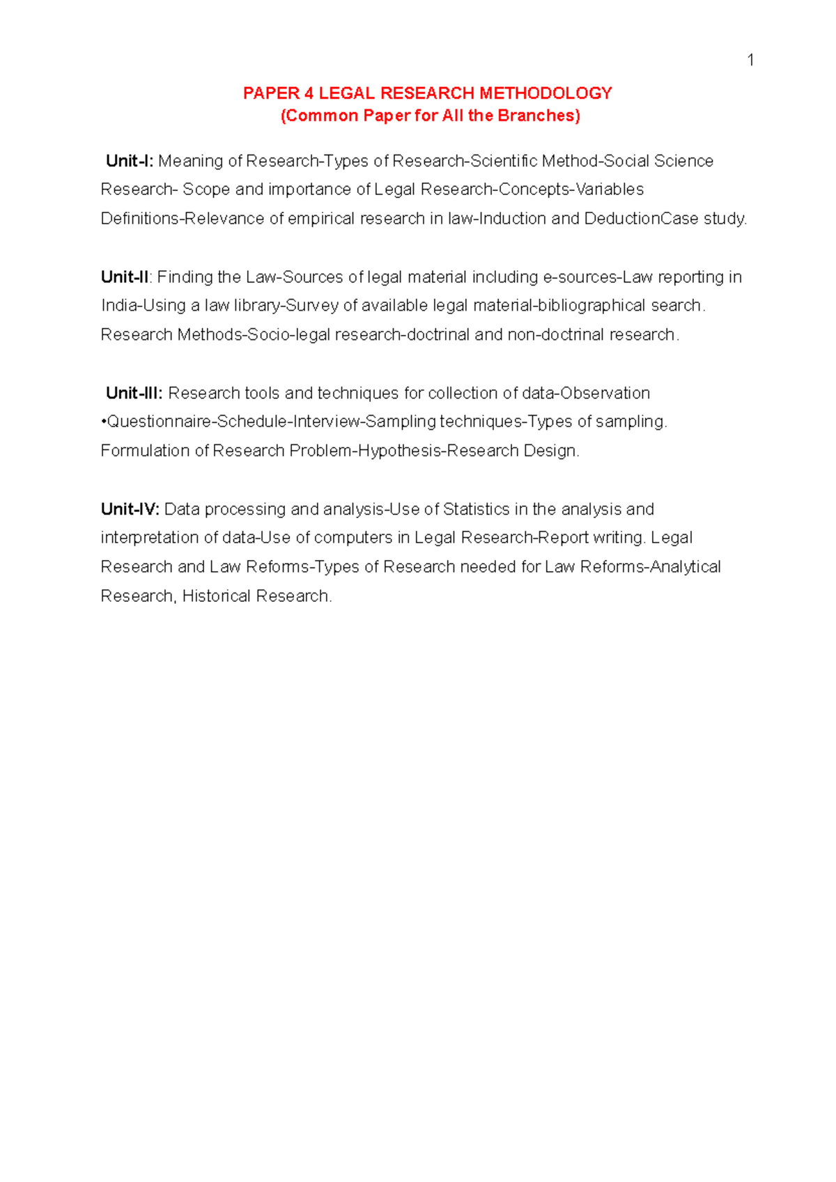 LLM - CORP - SEM 1 - Paper 4 - research methodology - PAPER 4 LEGAL ...