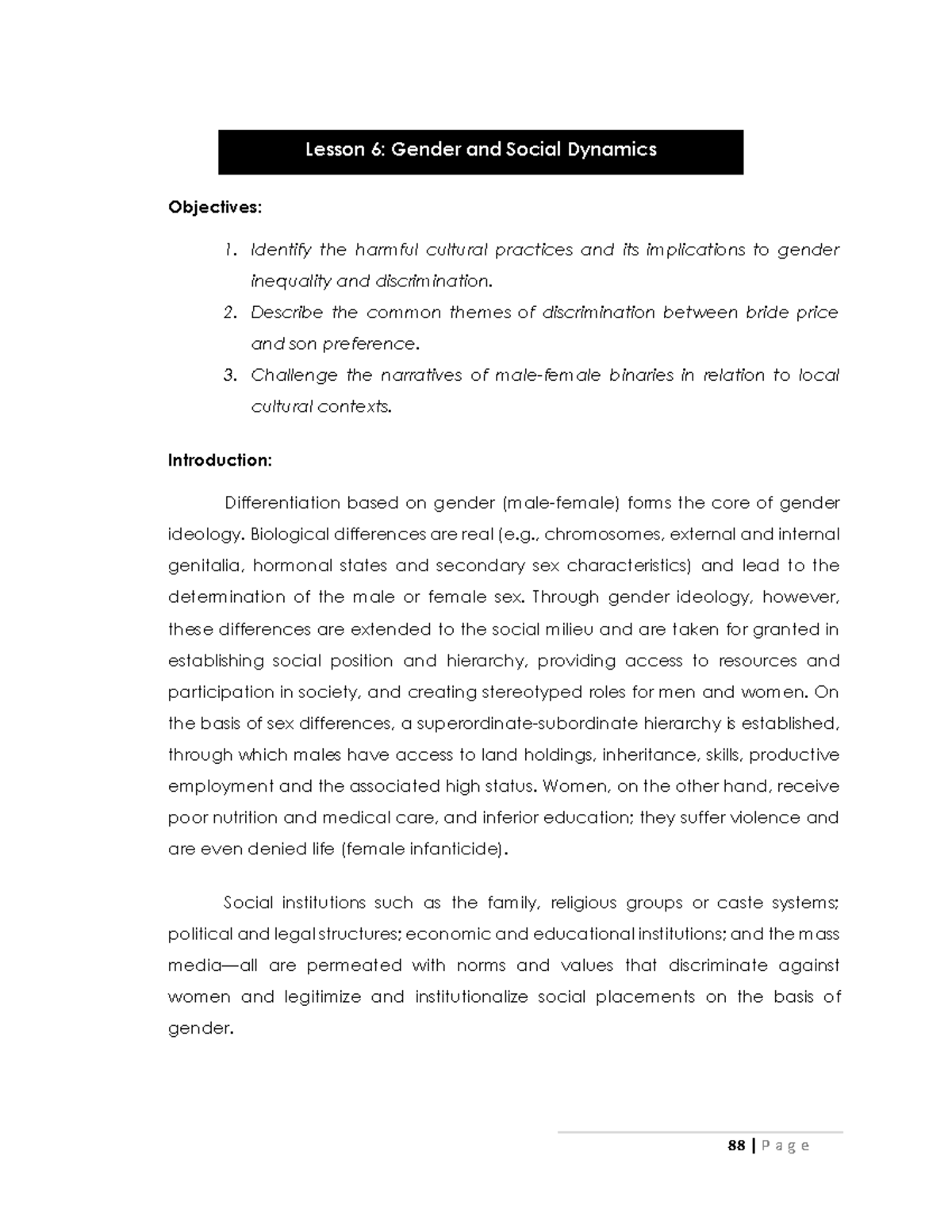 G Elect 2 UNIT 2 Lesson 6 - Gender Inequality & Social Impact Notes ...