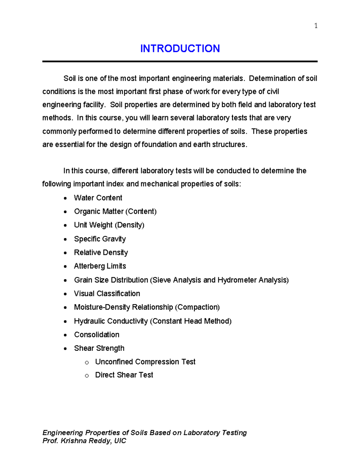 ENGR 101: Lab Report on Engineering Properties of Soils - Studocu