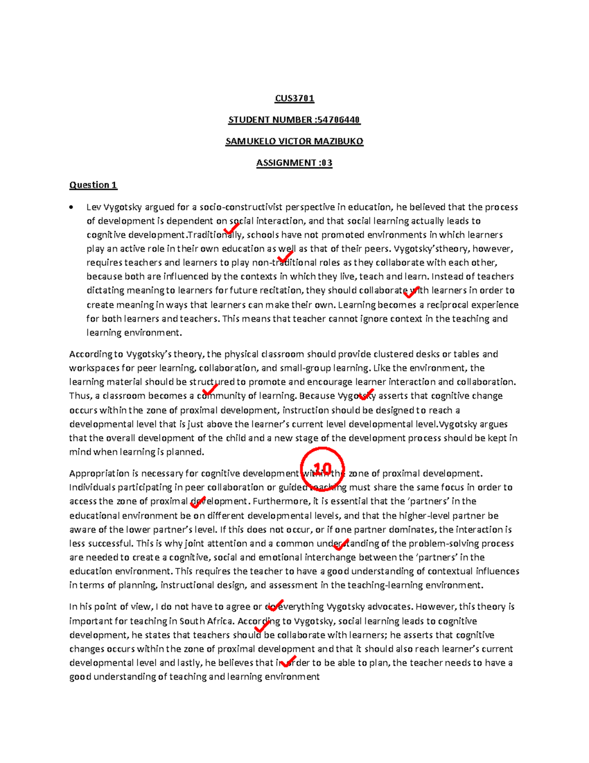 54706440 CUS3701 03 MARK092100 - CUS STUDENT NUMBER : SAMUKELO VICTOR ...