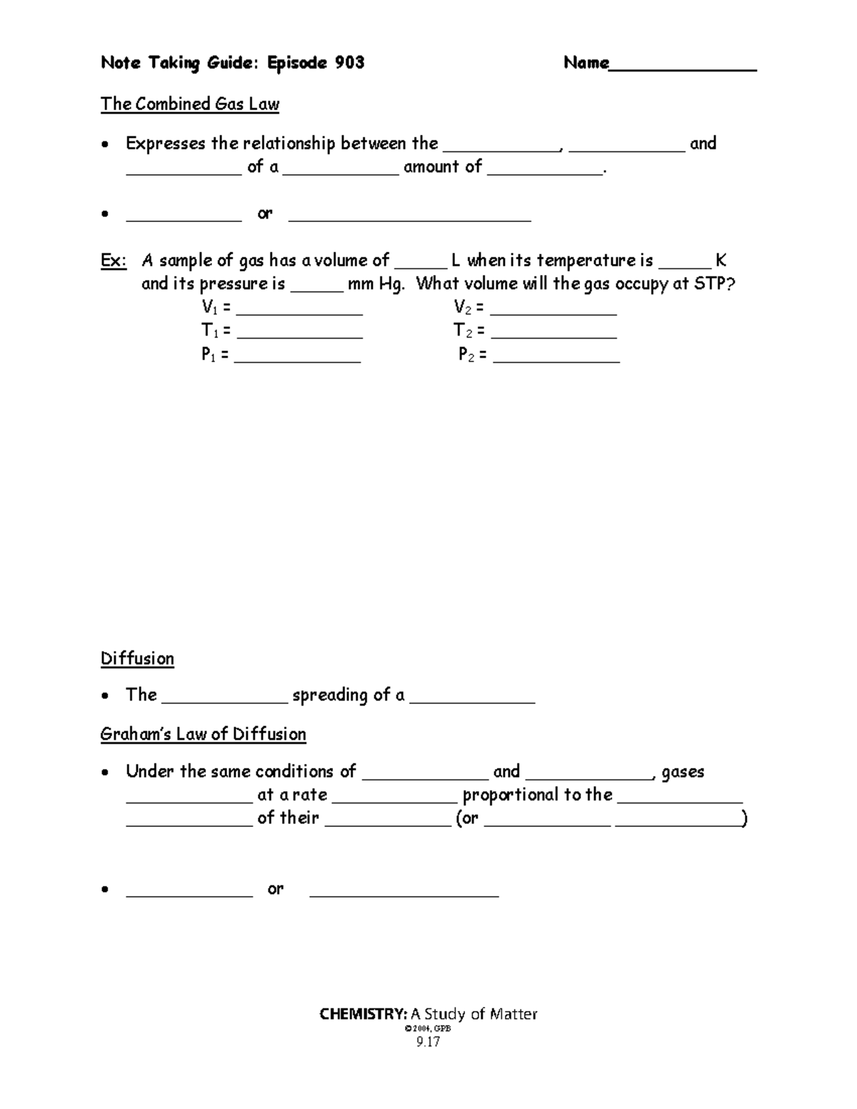 Chemistry Notes on Gas Laws & Ideal Gas Equation - EP 903 - Studocu