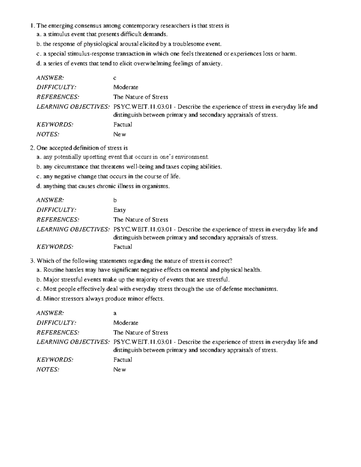 Chapter 3: Understanding Stress and Its Psychological Effects - PSYC ...