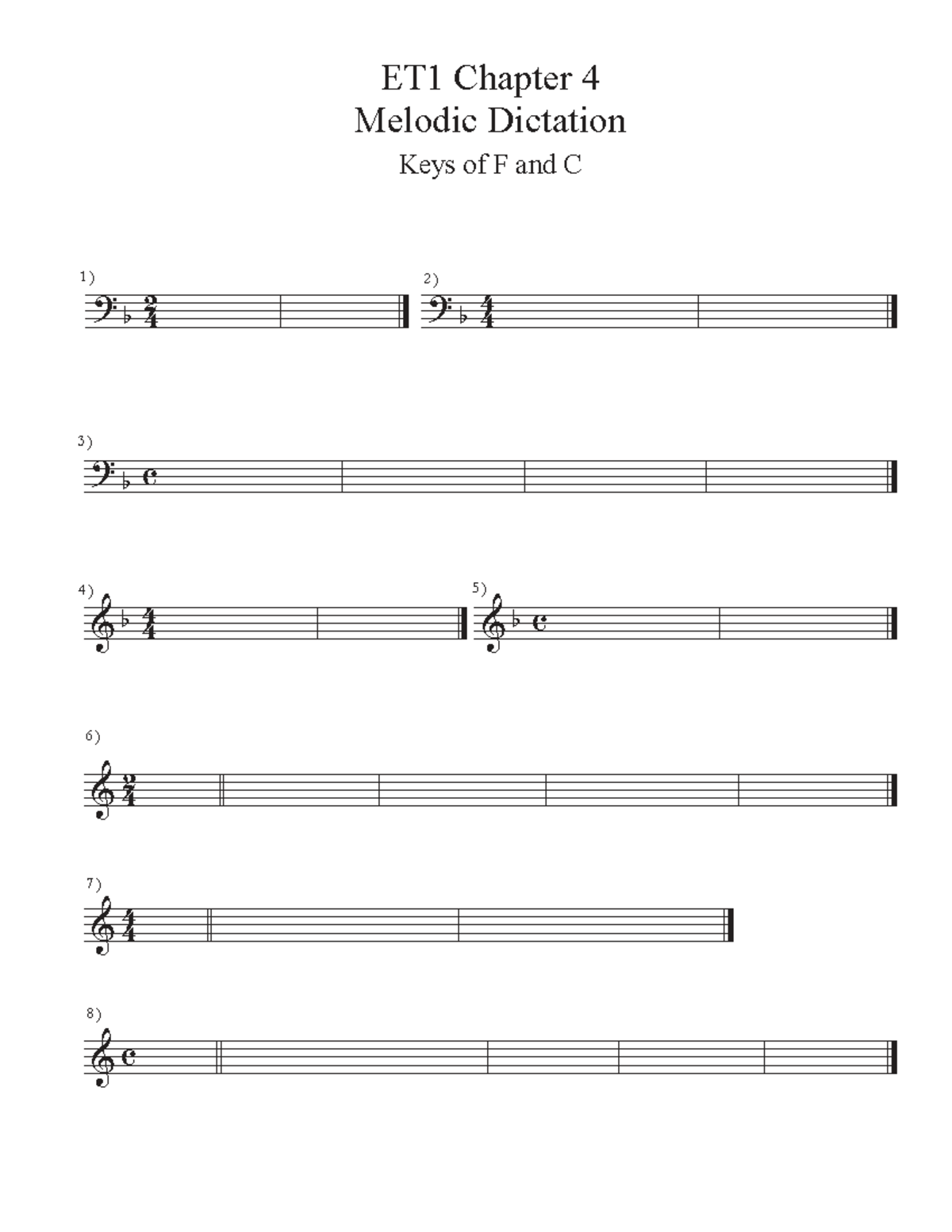 ET1 CH4 Melodic 2018 Blank - ET-111 - ? b 4 2 1 ) ? b 4 4 2 ) ? b c 3 ...