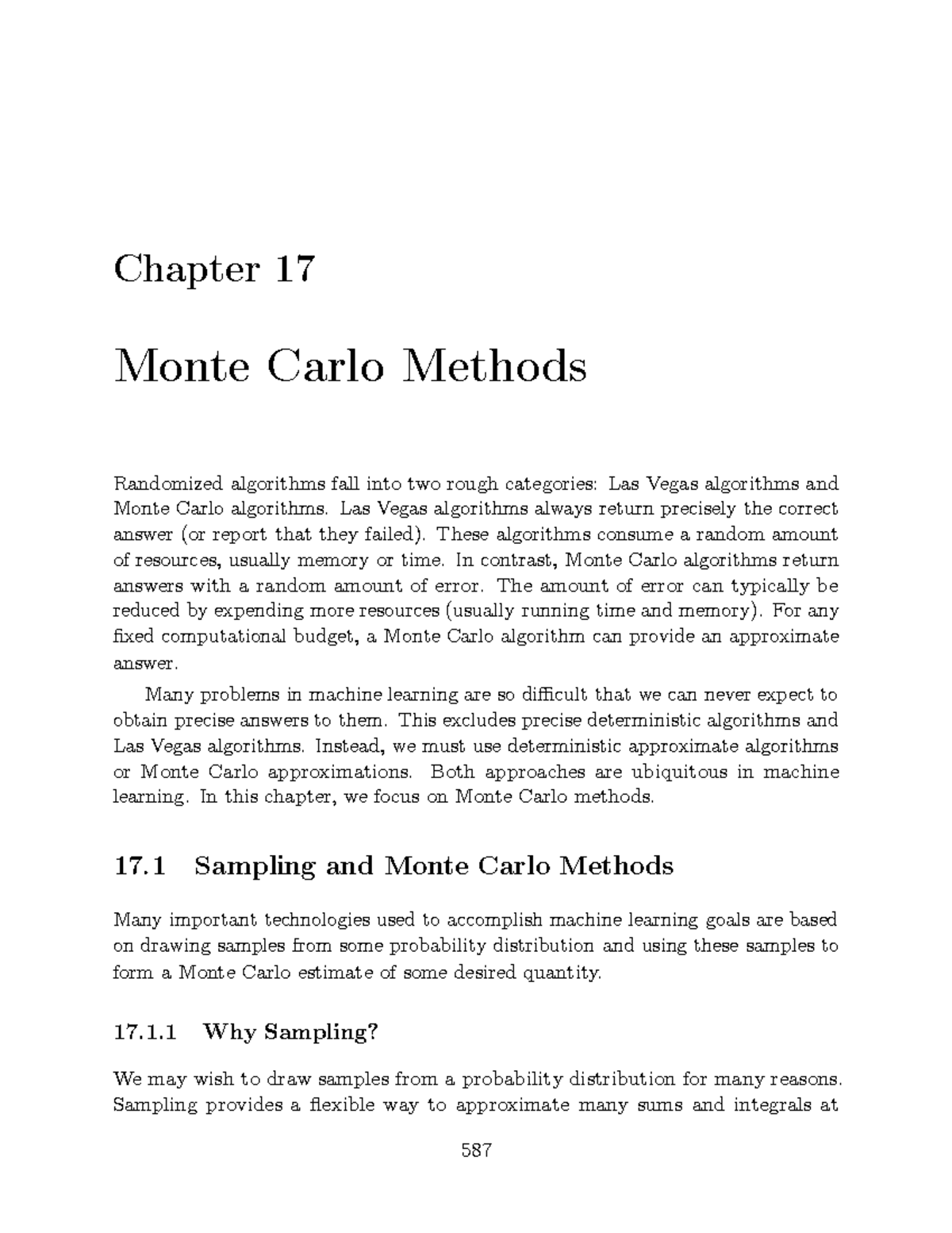 Chapter 17 - Monte Carlo Methods - Chapter 17 Monte Carlo Methods ...
