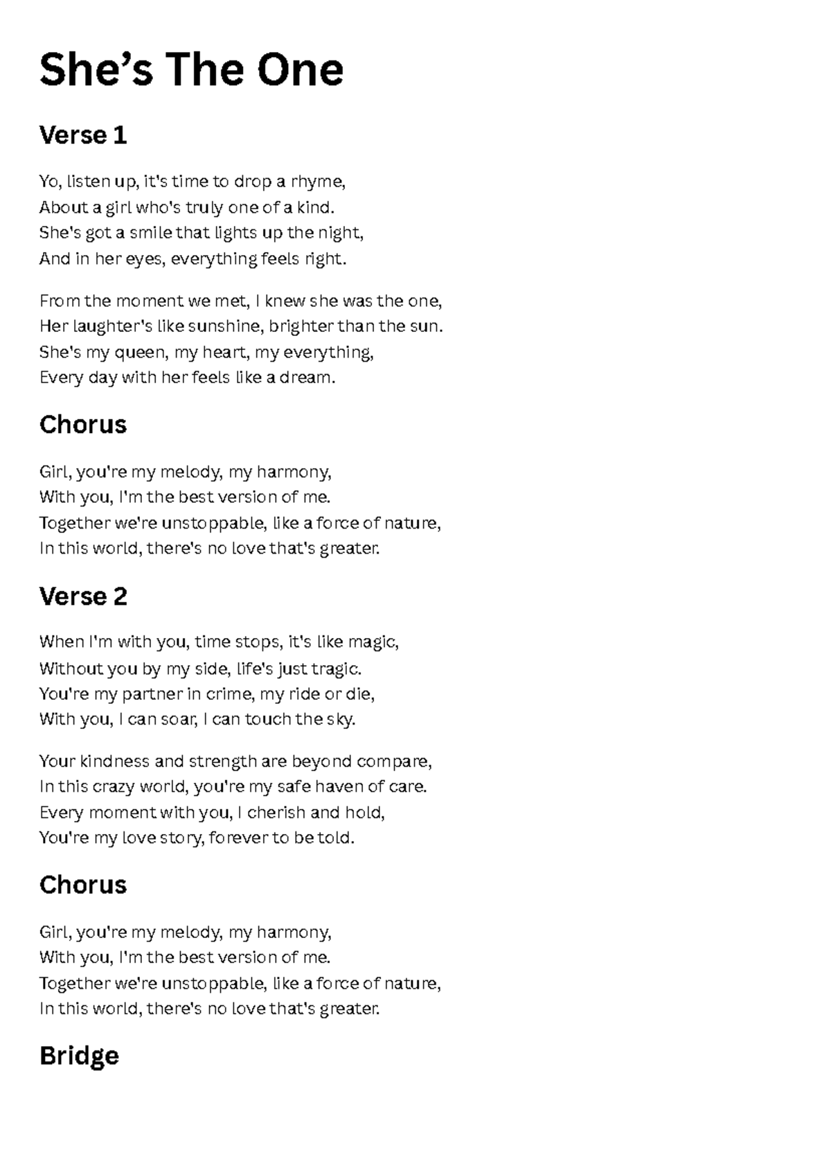 A Sweet Rap for My Girlfriend: A Poetic Tribute - Studocu