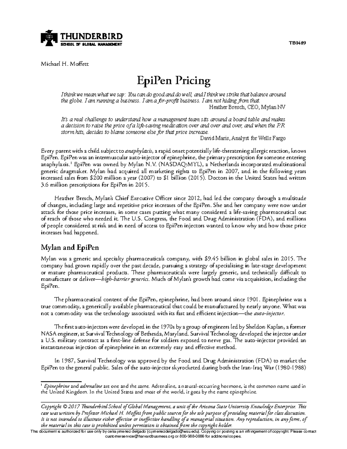 TB04 89: EpiPen Pricing Controversies and Market Dynamics Analysis ...